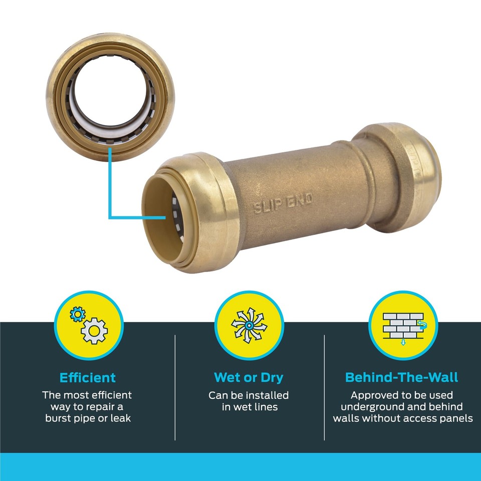 SharkBite 1 Inch Brass Slip Coupling Push to Connect Plumbing Fitting | eBay