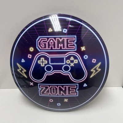 Game Zone 16" Round Sleek New Metal Dome Sign game room, gamer, dorm ...