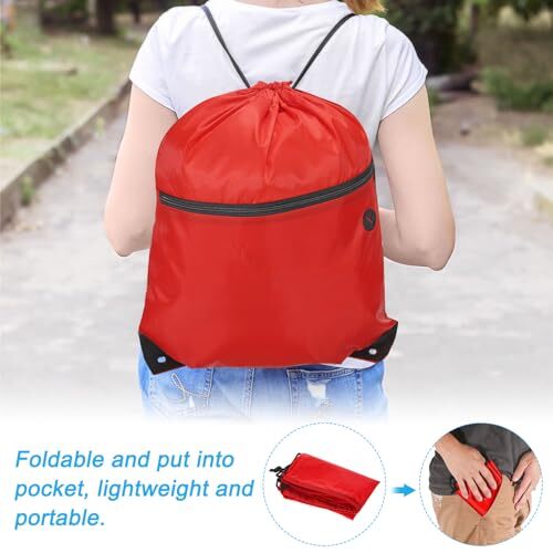 13"x16.5" Polyester Drawstring Bag 2 Pack Gym Draw String Backpack Bulk ...