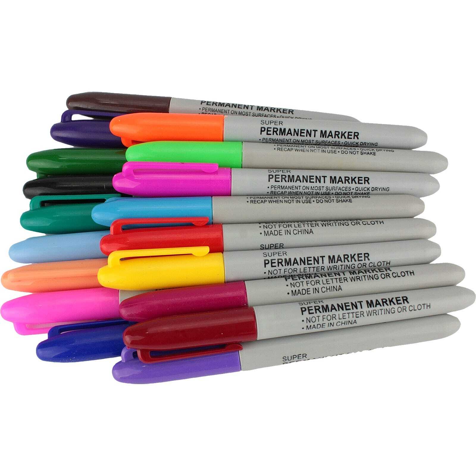 Coloured Fine Line Permanent Markers Textas 24 Arts & Crafts Party ...