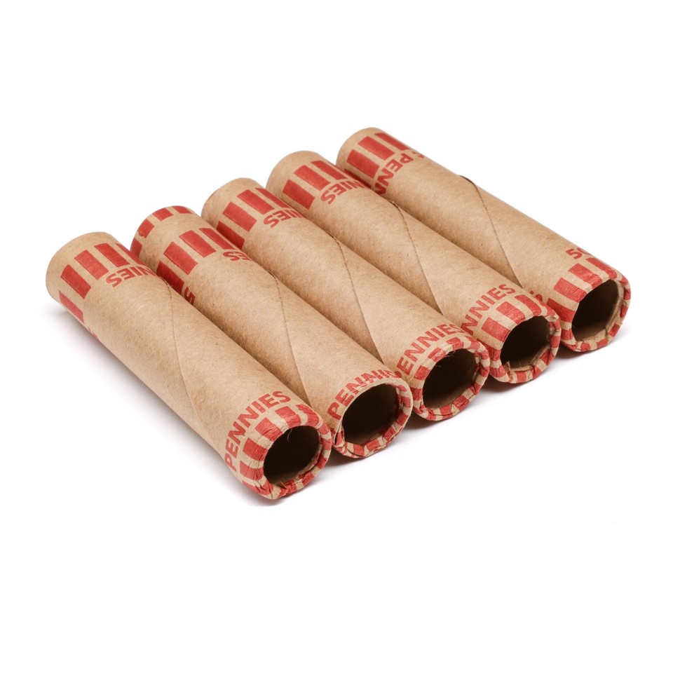 Crimped Penny Coin Wrapper 50 Cent Roll Red 1000 pcs | eBay