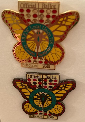IBEW Local 728 Lapel pins Ft. Lauderdale, FL 2 Ballot pins | eBay