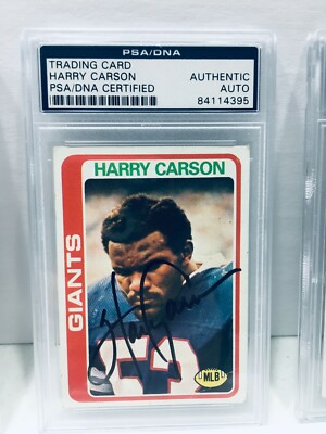 1978 TOPPS #393 HARRY CARSON SIGNED CARD PSA/DNA BLUE SLAB NEW YORK ...