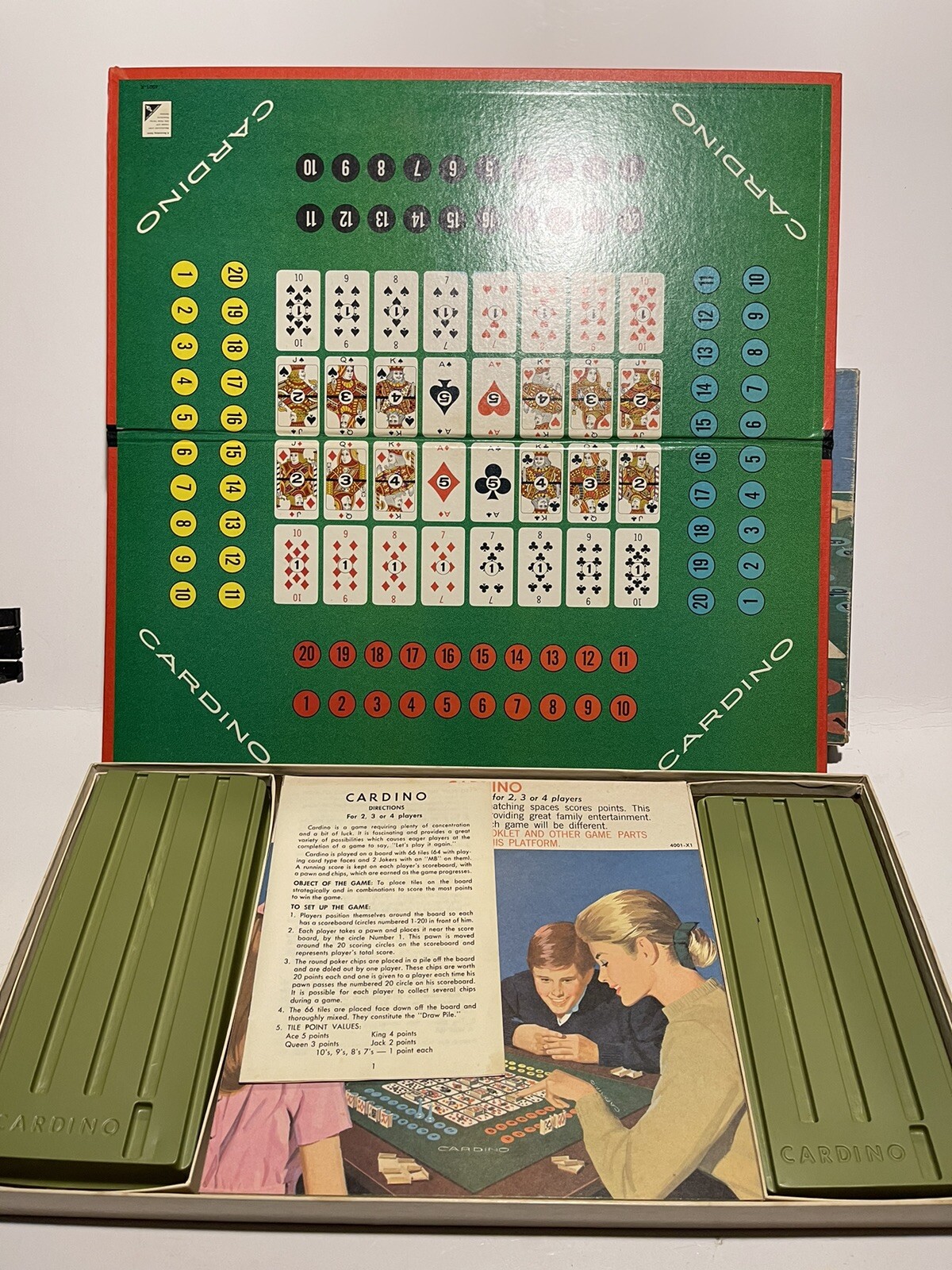 Cardino Card Tile Strategy Game 1970 Milton Bradley 100 Complete A1 for ...