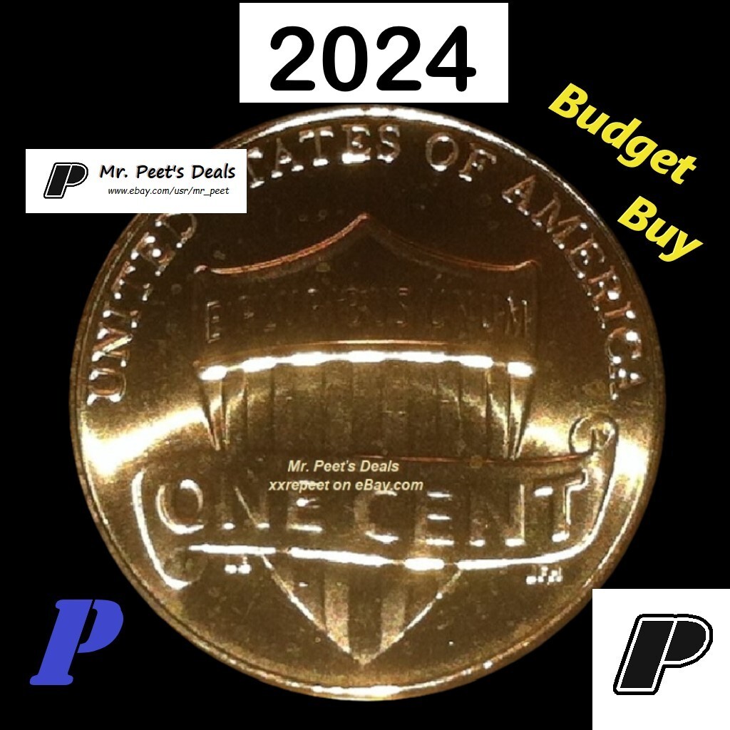 (1 Coin) 2024 P Lincoln Penny Cent Shield from Rolls LOW BUDGET 2nds ...