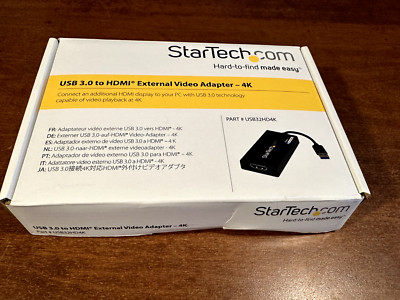 Startech USB 3.0 to HDMI Adapter, 4K 30Hz, DisplayLink Certified, USB ...