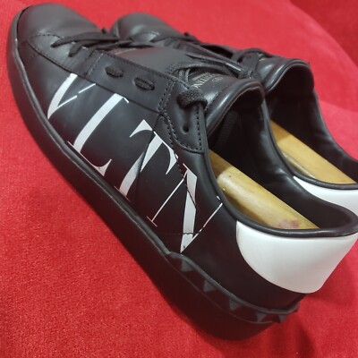 Valentino Garavani Black Tenis VLTN Open Sneaker Mens Shoes Size: 8 US ...
