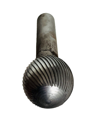 CARBIDE TOOL ROUND BALL BUR 1/2 x 2" SHANK BALL DE-BURR BIT NEW OLD ...