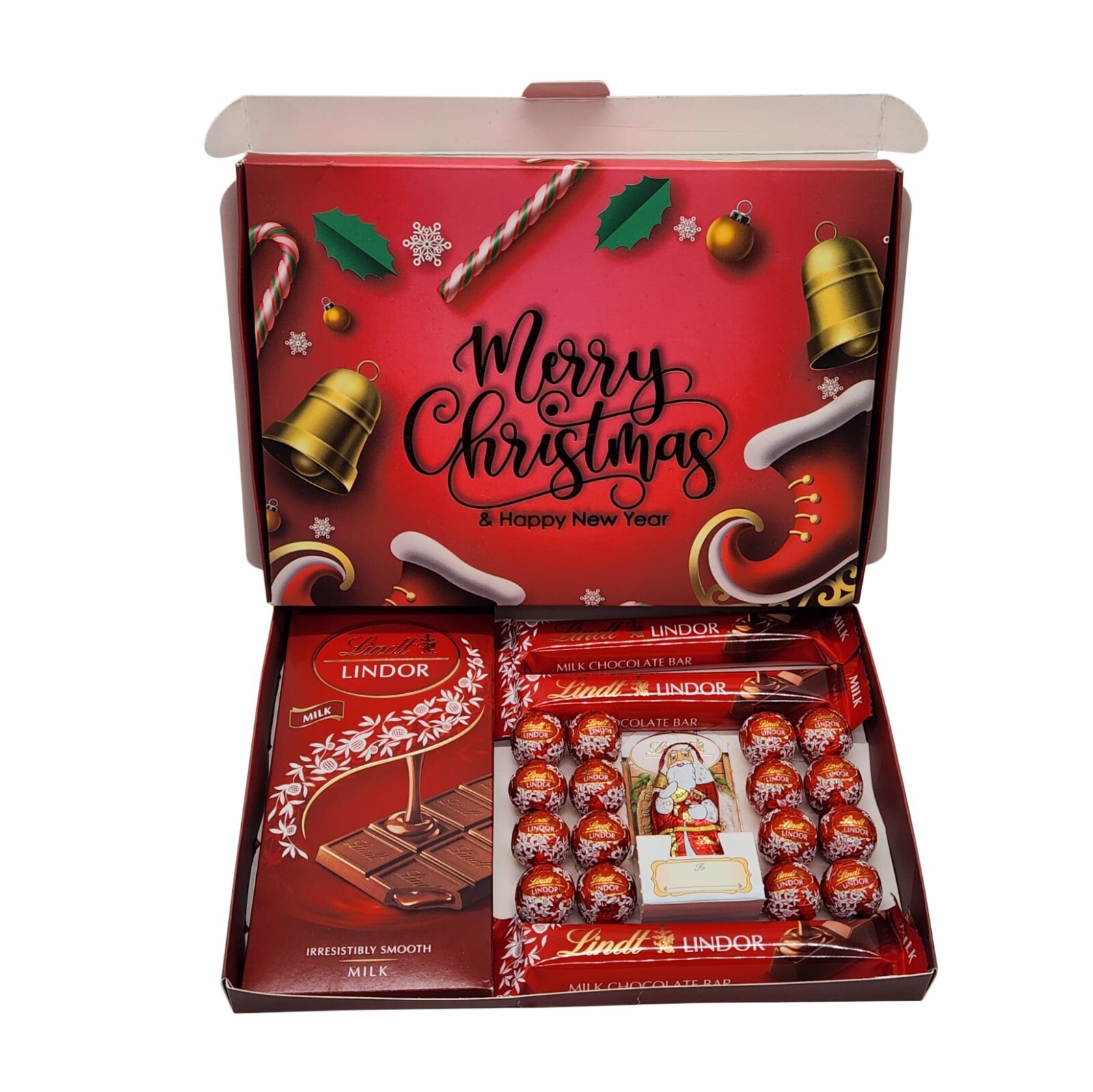 Lindt Lindor Milk Chocolate Bars & Santa Gift Box Hamper Christmas ...