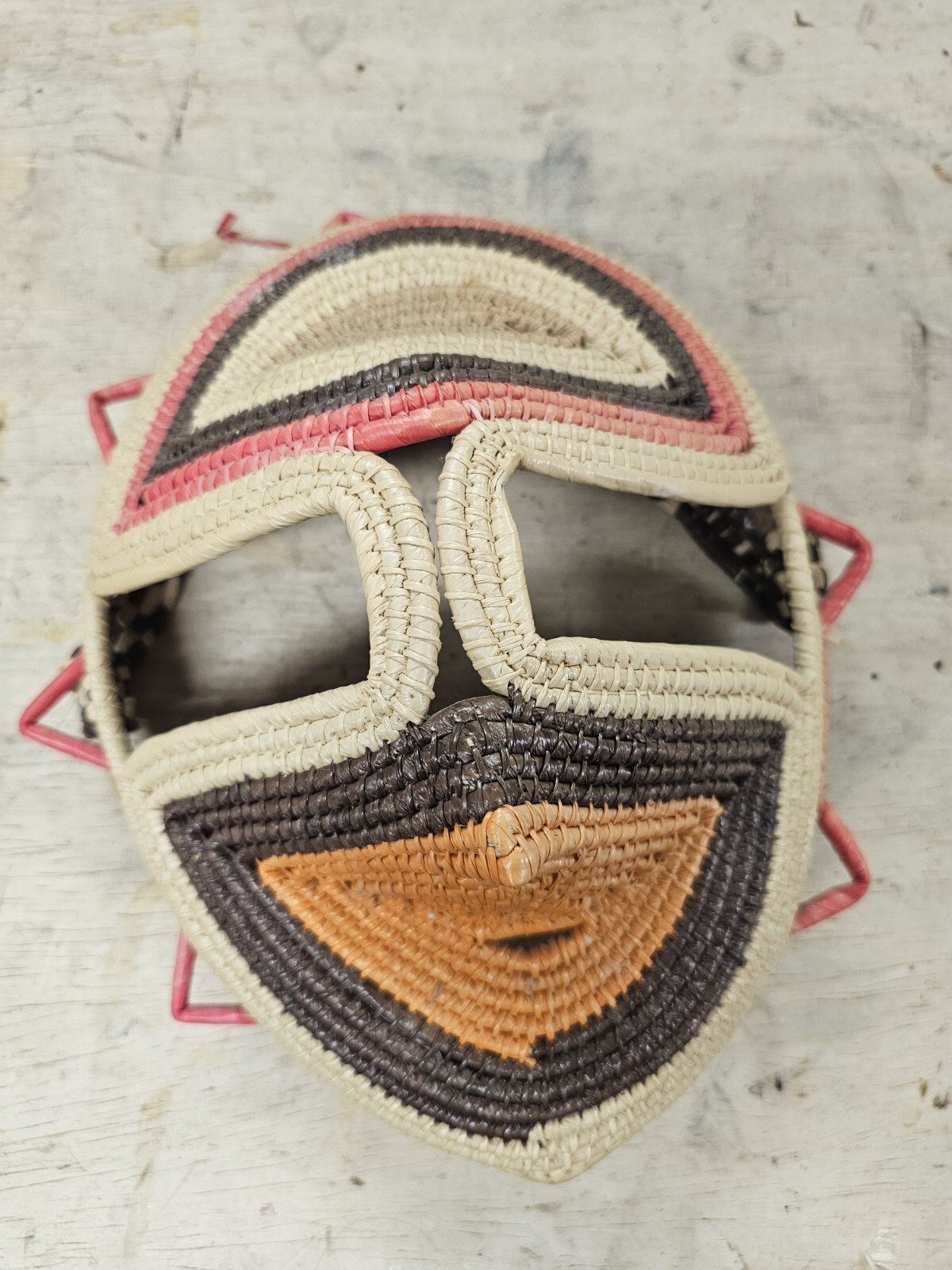 Vintage Tribal Animal Head Woven Basketry Mask Handcrafted Woven Oddity ...