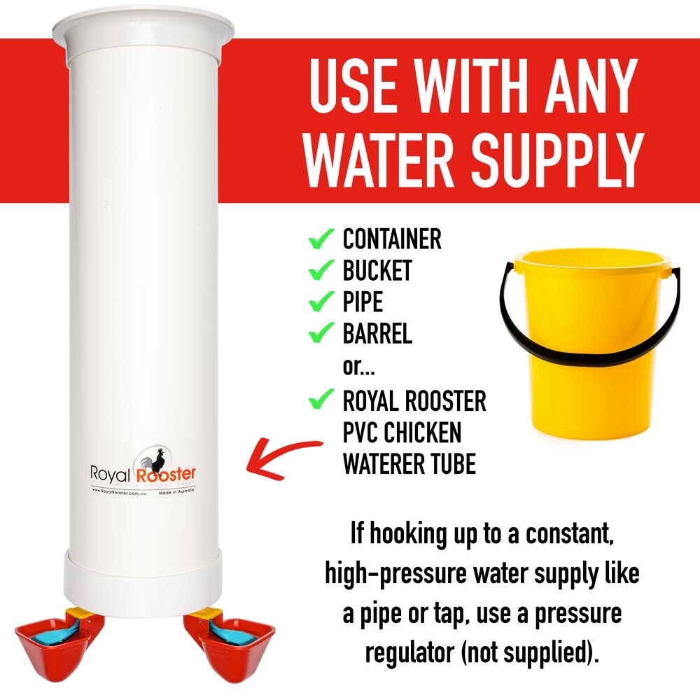 ROYAL ROOSTER Lubing Drinker Cup Poultry Chicken Waterer Nipple - 4 ...