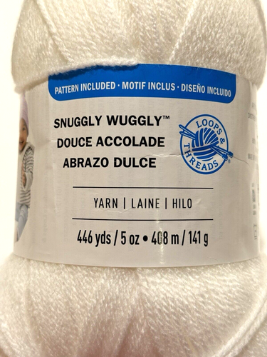 Loops Threads Snuggly Wuggly Yarn 100 White DyeLot 633177 Baby Blanket ...