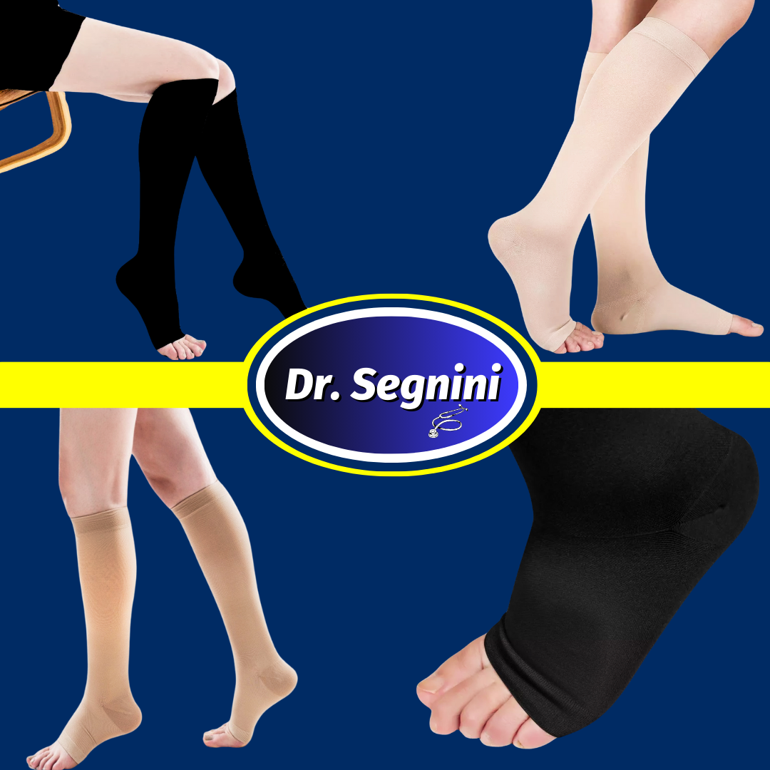 Compression Stockings 20-30 Mmhg Knee High Open Toe Socks Varicose Vein ...