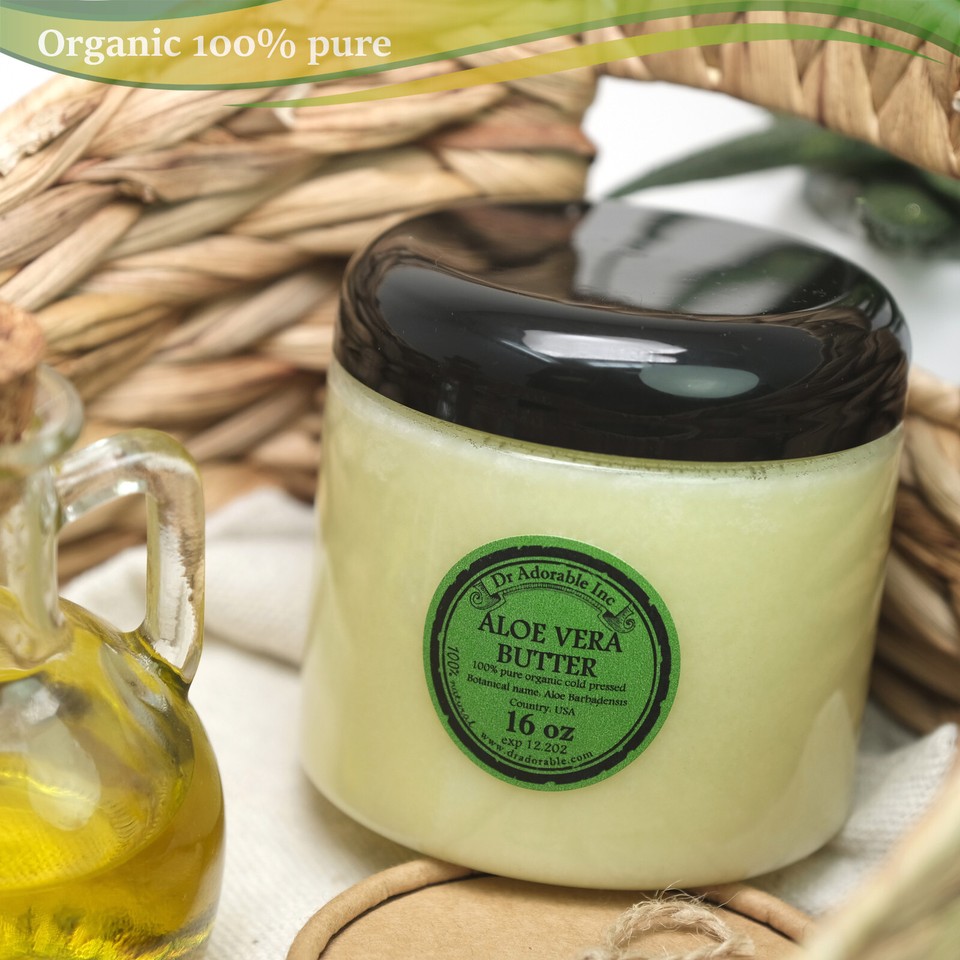 RAW ALOE VERA BUTTER ORGANIC COLD PRESSED PURE 2 OZ 4 OZ 8 OZ 12 OZ-12 ...