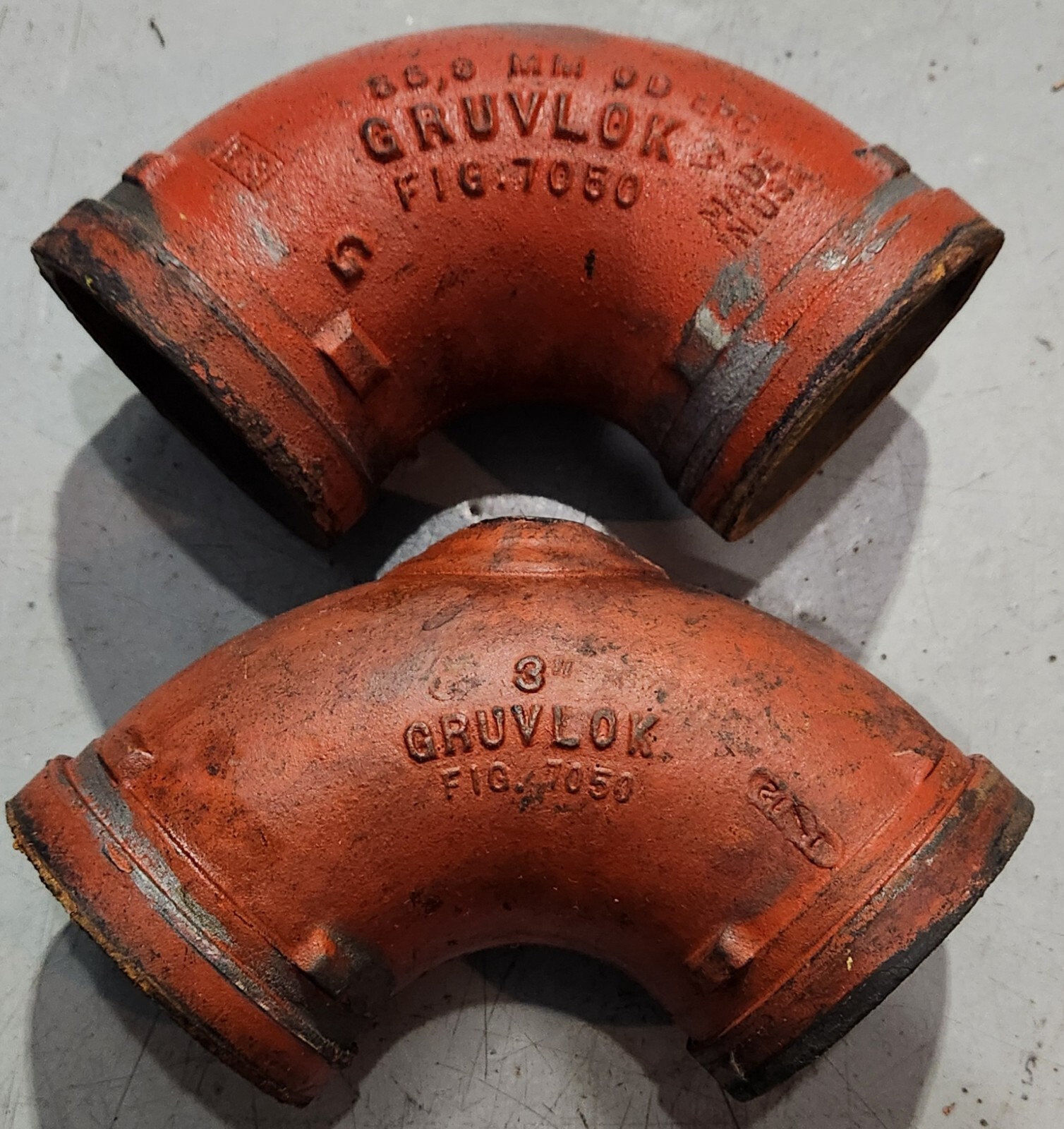 (LOT OF 2) GRUVLOK, FIG. 7050, 3 INCH 90° ELBOW | eBay