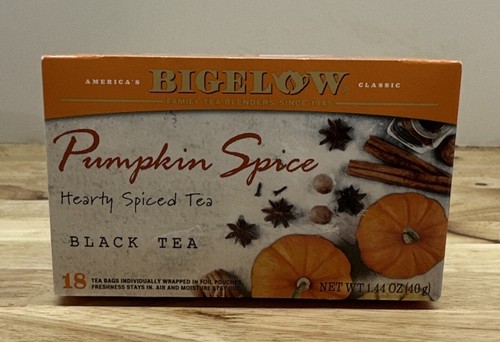 Bigelow Pumpkin Spice Hearty Spiced Tea Black Tea 18 Count BB 07/27 ...