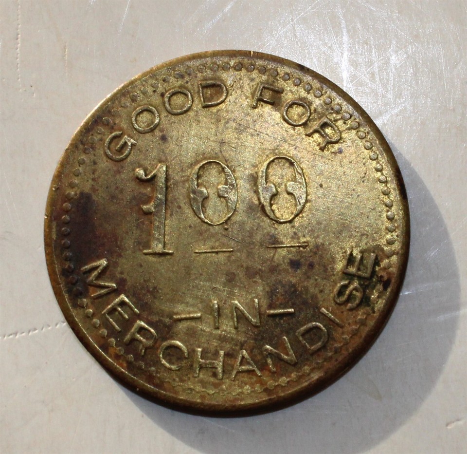 Vinita Oklahoma I T Indian Territory brass Trade Token S J Burns Good For $1.00 | eBay