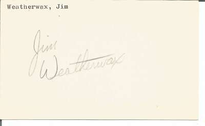 Jim Weatherwax 1966 Green Bay Packers Signed/Autographed 3x5 Index Card ...