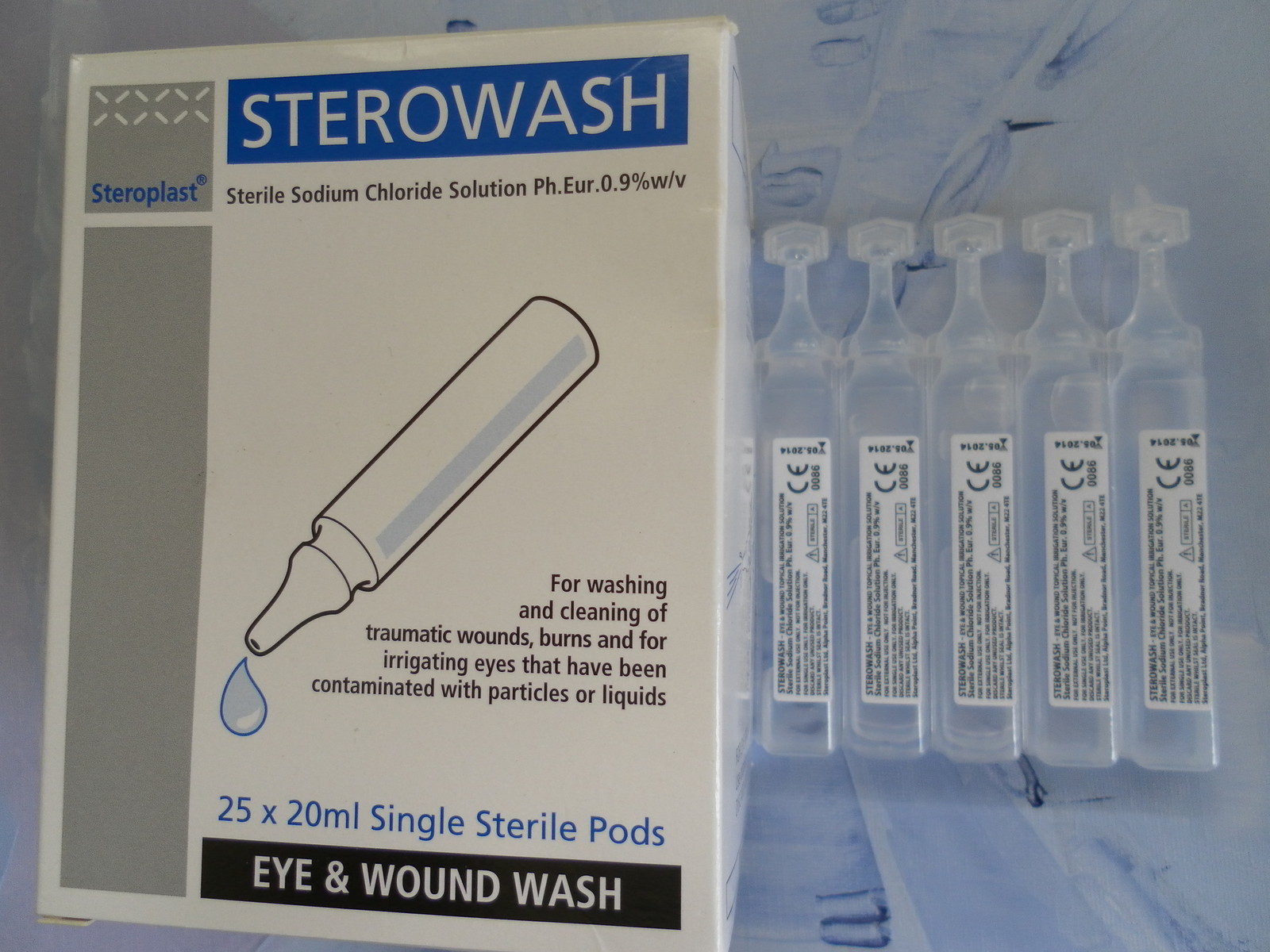 Sterowash 20ml Eye Wash Pods (box of 20) - Steroplast Eyewash Irrigate ...