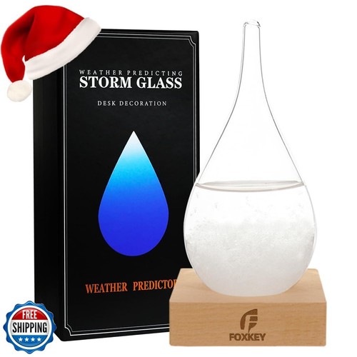 Storm Glass Weather Predictor, Glass Sphere with Wood Base, Chris | eBay