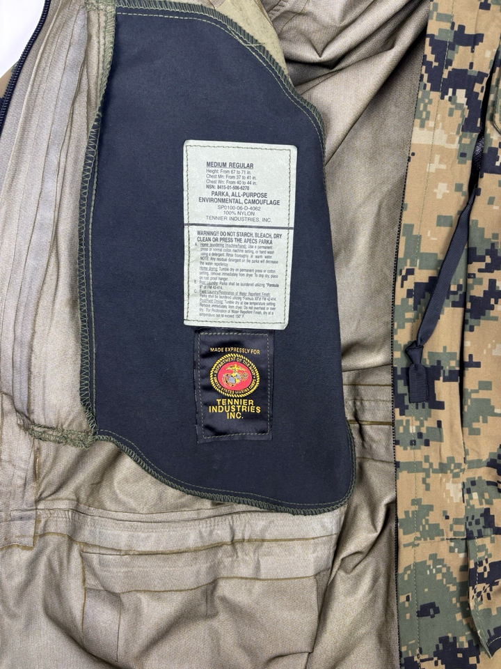 USMC GoreTex Parka Jacket Woodland MARPAT Medium Regular Tennier ...