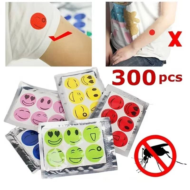 60-180PCS Cartoon Smiley Face Mosquito Repellent Sticker Suitable for ...