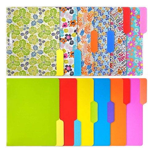 Decorative File Folders 12Packs, Cute File folders with 6 Cute Floral ...