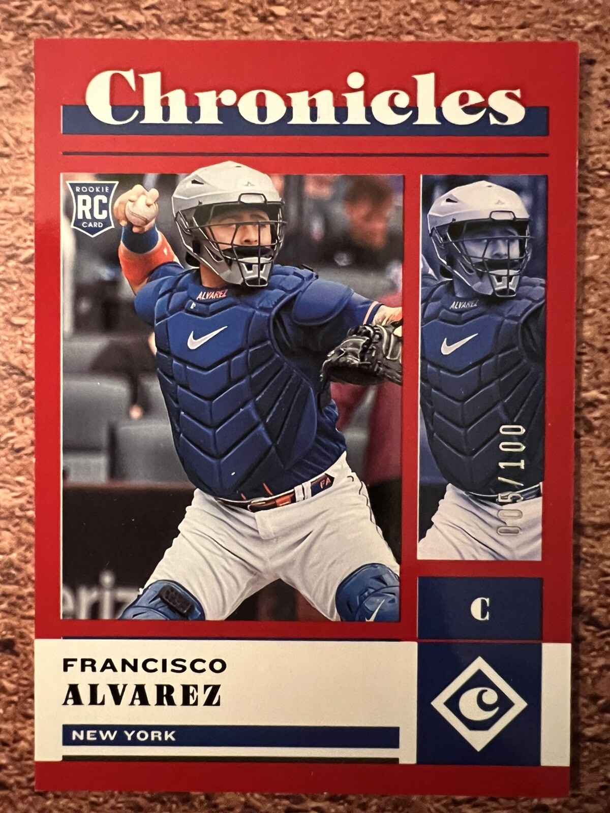 2023 Panini Chronicles Red RC Francisco Alvarez New York Mets 005/100 ...