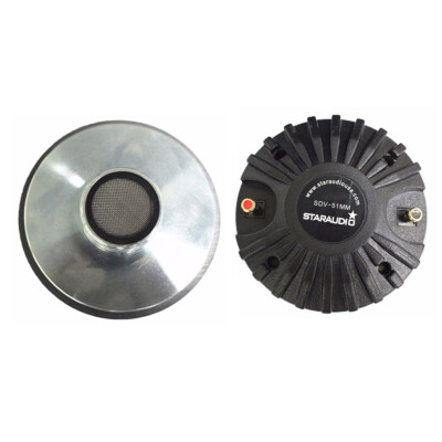 2Pcs 2600W Titanium Compression 2.03 Inch 51MM Screw-On Horn Driver ...