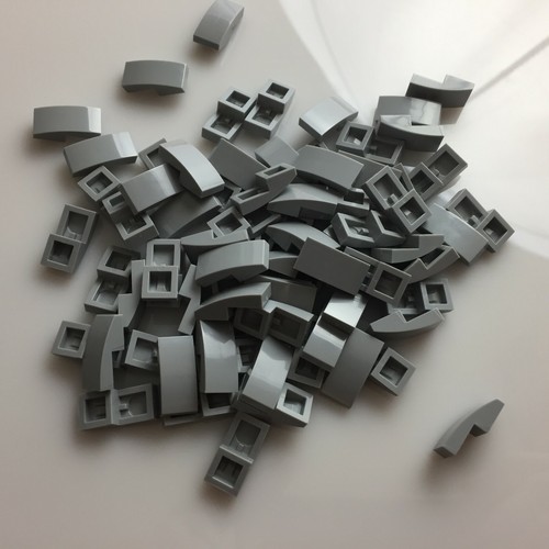 75 per lot NEW LEGO Medium Stone Grey PLATE W. BOW 1X2X2/3 (11477/ ...