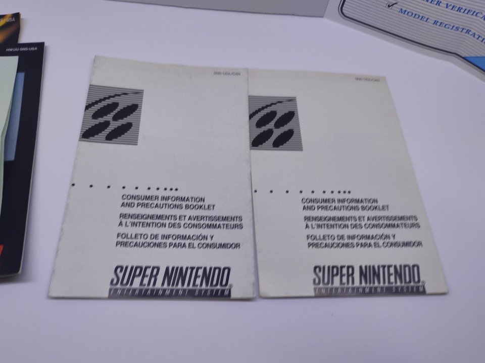 Super Nintendo SNES Console Instruction Manual, Consumer Precautions ...