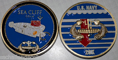 DSV-4 Sea Cliff Submersible Research Vehicle Submarine Challenge Coin ...