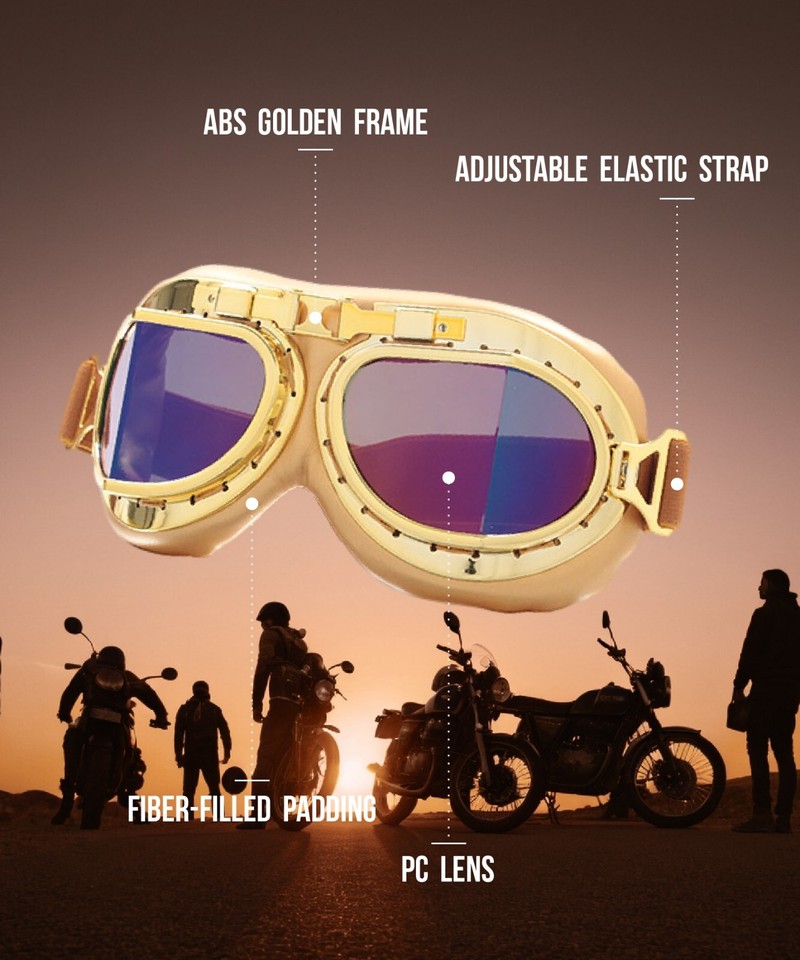 New CRG Vintage Bike Aviator Pilot Motorcycle Cruiser Scooter Goggles ...