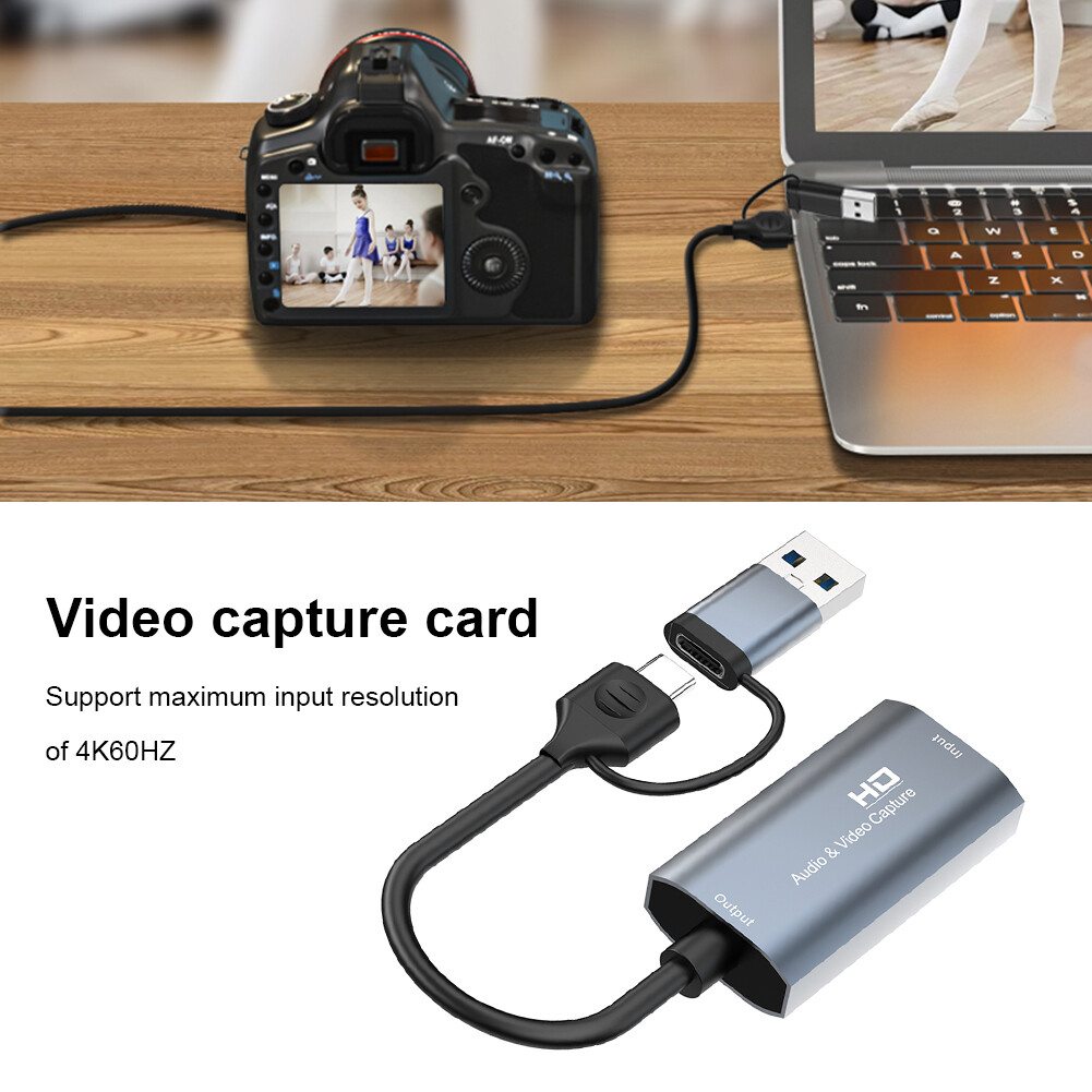Type C Video Capture Card Portable Video Grabber for Live Streaming ...