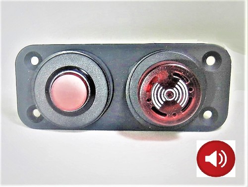 12 Volt Flashing LED & Tonal Alarm W/ Illuminated Mute Button Panel ...