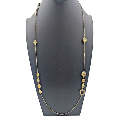 Long Chain Statement Necklace Bezel Set Crystals and Rhinestones WO0709 ...