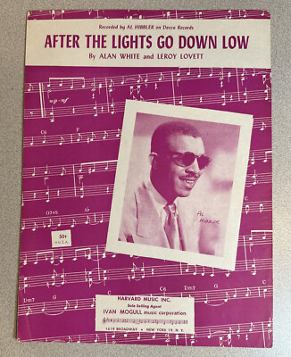 1956 AFTER THE LIGHTS GO DOWN LOW SHEET MUSIC by Alan White Harvard ...