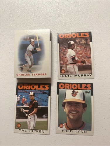 1986 Topps Complete Team Set Baltimore Orioles (30) Cal Ripken Eddie ...