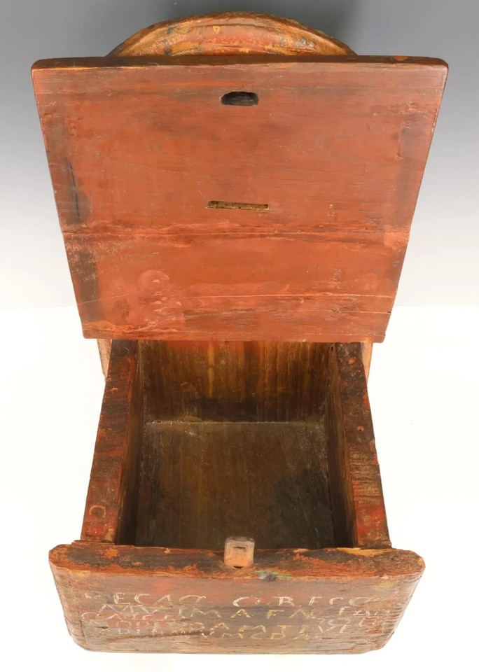 Antique Alms box, Souls in Purgatory?, Portuguese, 18th 19th primitive ...