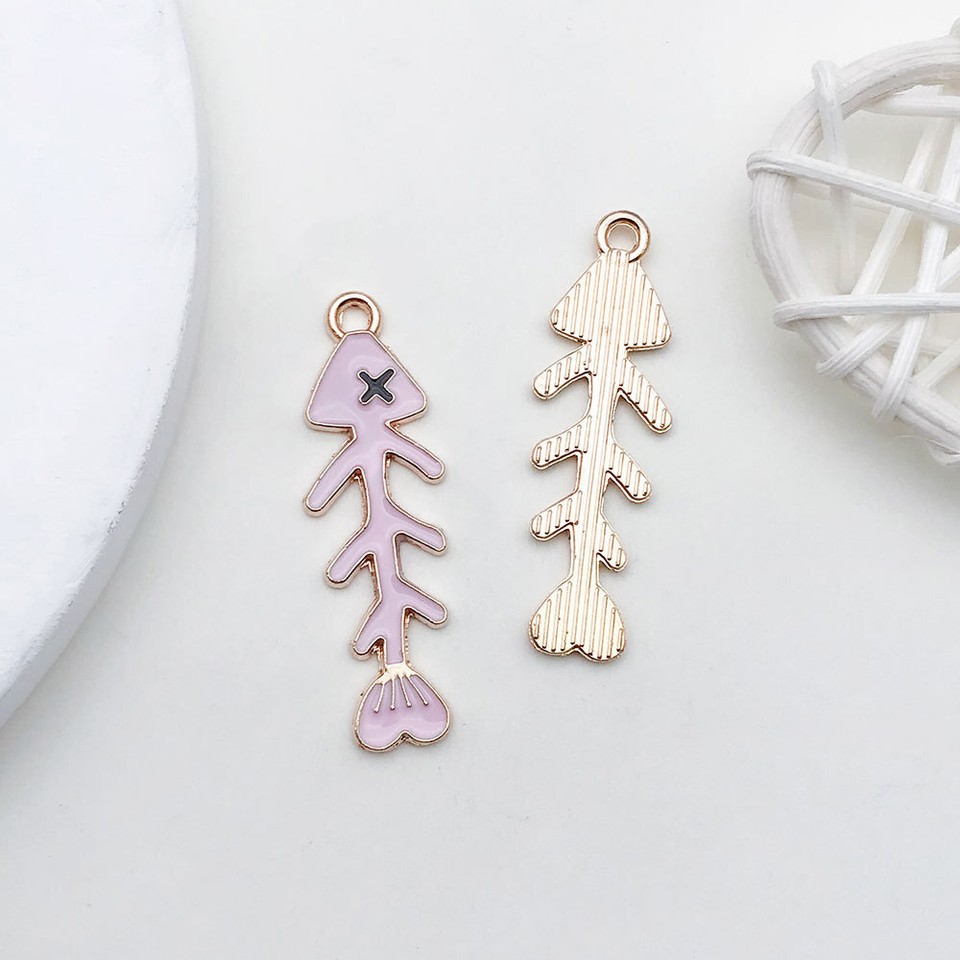 10pcs Pink Jewelry Making Charms Enamel Pendant For DIY Jewelry Making ...