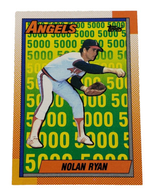 1990 Topps Baseball Nolan Ryan #3 California Angels Years MLB 5,000 K's ...