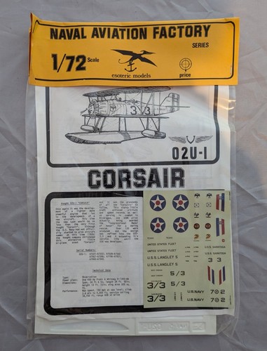 RARE VINTAGE ESOTERIC MODELS CORSAIR VAC-FORMED MODEL AIRCRAFT KIT- 1: ...