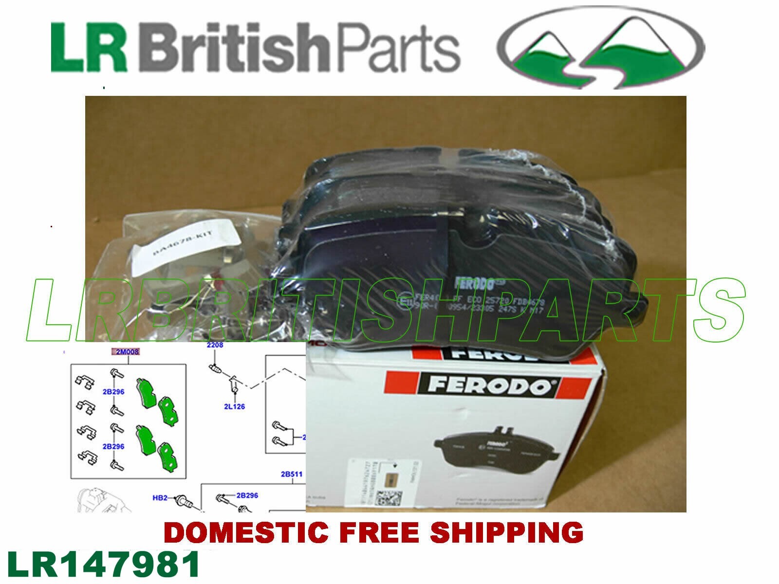 LAND ROVER REAR BRAKE PADS RANGE ROVER 13-16 RANGE ROVER SPORT 14-16 ...