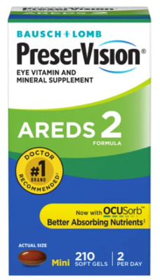 PreserVision AREDS 2 Eye Health Supplement - 210 Mini Soft Gels, Dr ...