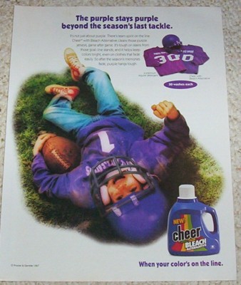 1997 print ad -CHEER laundry detergent soap Cute little boy football ...