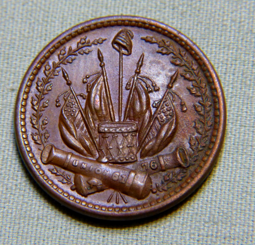 Patriotic 1861 Civil War Token With Flags Cannons & Drums / Our Country ...