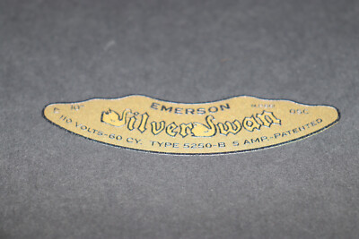 Antique Emerson SILVER SWAN ART DECO 10" and 12" Type 5250-B Fan Decal ...