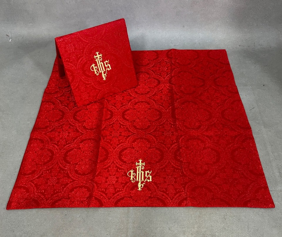 Red Burse and Chalice Veil , embroidered, Damask fabric, embroidery | eBay
