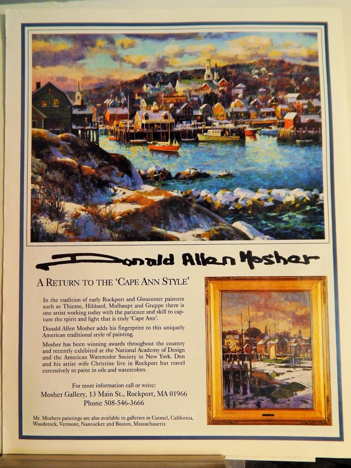 DONALD ALLEN MOSHER / HALDANE DOUGLAS ART PIECES VTG ORIG 1994 ...