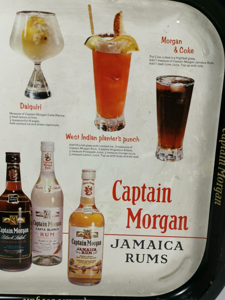 Captain Morgan Jamaica Rums Cocktails Vintage Advertising Serving Metal ...